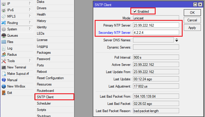 اتصال به لاگ سرور – میکروتیک